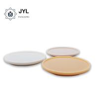 China Rustproof RoHs Candle Jar Covers , Marble Resin Bronze Metal Flat Lid for sale
