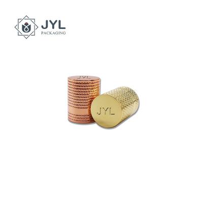 China Zinc Alloy Perfume Caps Arabian Style Cylinder Shape Public Mold 2000 pcs MOQ for sale