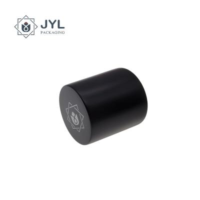 China Matte Black Zinc Alloy Perfume Cap 85g Cylinder Leakproof Heavy Metal Bottle Cap for sale