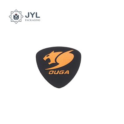China Custom Triangle Embossed Zinc Alloy Metal Sticker Labels 2mm-3mm Thick for Brand Logo Packaging for sale