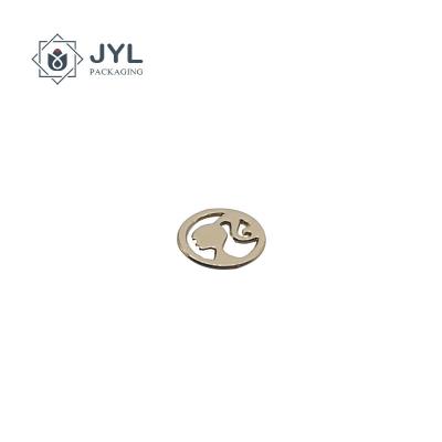 China Custom Hollow Out Zinc Alloy Metal Labels 2cm Round Embossed Stickers for Glass Bottle Decoration for sale