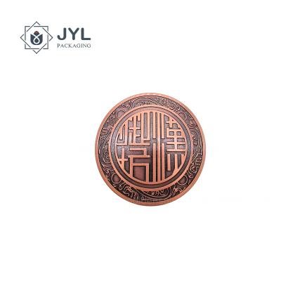 China Custom Zinc Alloy Embossed Metal Sticker Labels 2g 10g Copper Round Nameplate for sale