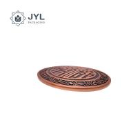 China Custom Zinc Alloy Embossed Metal Sticker Labels 2g 10g Copper Round Nameplate for sale