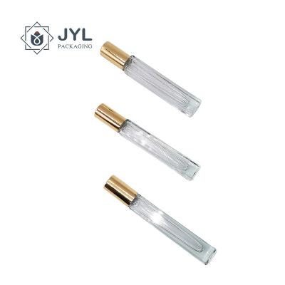 China Refillable Mini Perfume Atomizer 10ml Glass Travel Spray with Golden Pump for sale