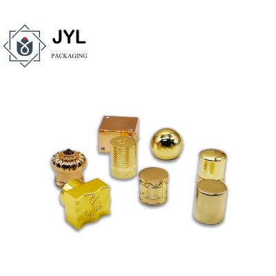 China Zinc Alloy Custom Perfume Cap 24mm Gold Finish OEM Manufacturer for sale