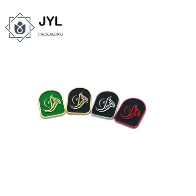China Waterproof SA8000 Adhesive Metal Labels Gold Foil Embossed Logo Name Plates 3mm for sale