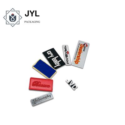 China Custom Self Adhesive Embossed Metal Stickers 3mm-4mm Thick Zinc Alloy Nameplate for sale