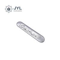 China Custom Matte Anodised Aluminum Sticker Labels 0.5mm Thick Oval Metal Brand Tags for sale
