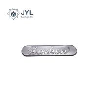 China Custom Matte Anodised Aluminum Sticker Labels 0.5mm Thick Oval Metal Brand Tags for sale
