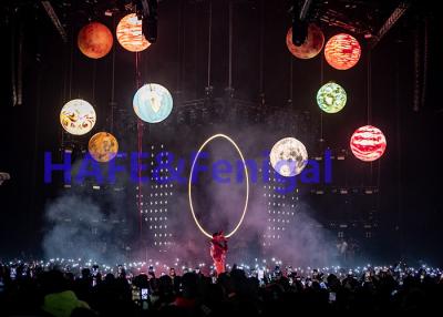 China Decoration Inflatable Moon Balloon Light Colorful Ball RGB With DMX512 Control Box for sale