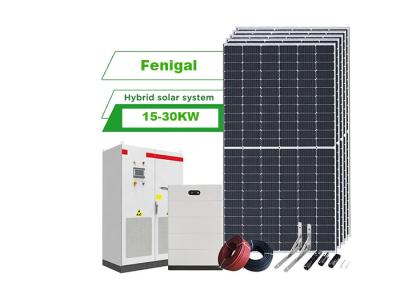 China Hybrid 3 Phase Solar Energy System 15KW 30KW Paneles Solares Kit With Storage Battery for sale