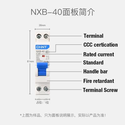 China Chint NXB-40 DPN Miniature Circuit Breaker 6~40A, Icn=4500A, 1P+N 18mm single module  for Circuit Protection AC230V Use for sale