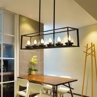 China Rectangular Creative LED Lighting , Modern Glass Chandelier 5/6 Lights European Pastoral 120~240V for sale