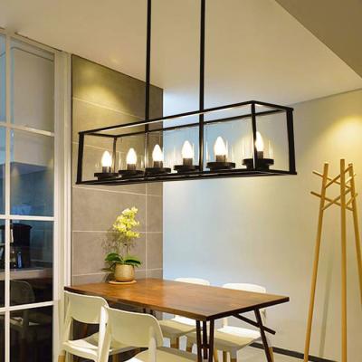 China Rectangular Creative LED Lighting , Modern Glass Chandelier 5/6 Lights European Pastoral 120~240V for sale