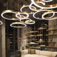 China 36 Watt Silver Integrated Domestic LED Lighting Circular Chandelier 24 In Dia.30/50/60/80/100cm for sale