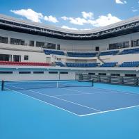 China Cushioned Acrylic Tennis Court Surface Elastic Basketball Court Surface UV Resistant With Rubber for sale