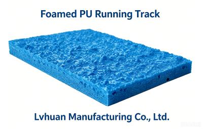 China Microfoam Synthetic Running Track Rapid Installation Sports Running Track Blue for sale