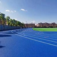 China Microfoam Synthetic Running Track Rapid Installation Sports Running Track Blue for sale