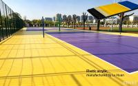 China 3mm - 5mm Outdoor Sports Court Surface Water Based Cushioned Acrylic Tennis Courts for sale
