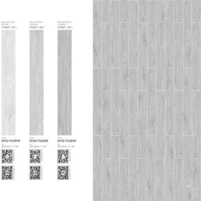 China Grey Wood Effect Porcelain Tile 200x1200x8mm Outdoor Indoor Floor Wall for sale
