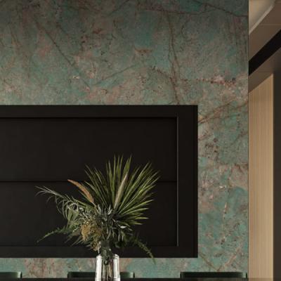 China Matt Green Glazed Porcelain Tile 6mm Frost Resistant 1200x2800mm Floor Wall for sale