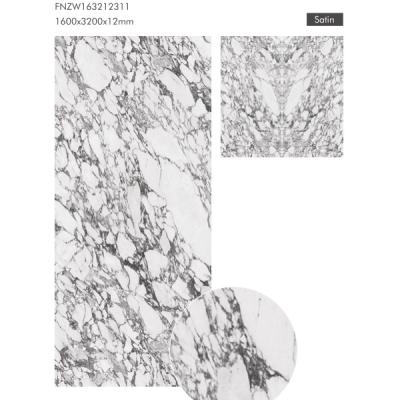 China Glazed Porcelain Tile 1600x3200mm Matt Finish Frost Resistant White Floor Wall Tile for sale