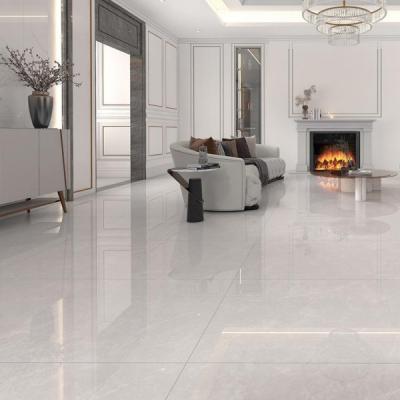 China Rectified White Glazed Porcelain Floor Tile 750x1500mm 10mm for Residential Commercial Spaces for sale
