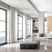 China Polished Gray Rectified Glazed Porcelain Tile 900x1800mm PEI 4 0.05% Water Absorption for sale