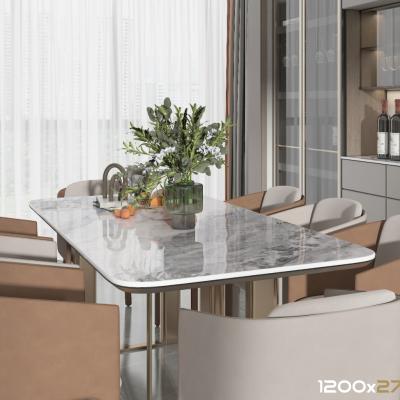 China Polished Rectified 1200x2700mm White Porcelain Floor and Wall Tile 12mm for sale