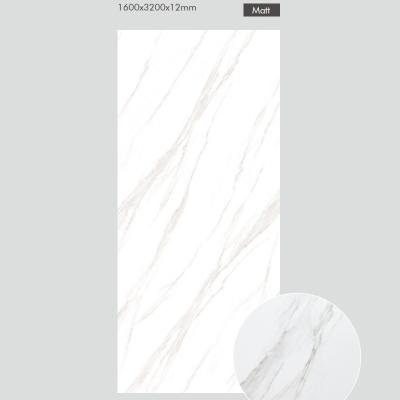 China BOLI Glazed Porcelain Tile 1600x3200mm White Polished Floor Wall Tile 12mm for sale