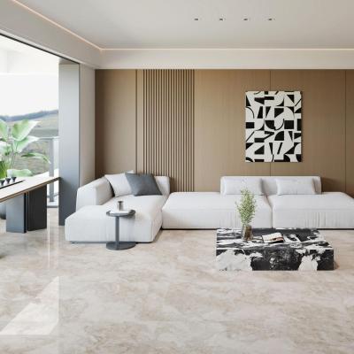 China Modern Porcelain Tile 750x1500mm Stain Resistant Beige Grey Bathroom Flooring 10mm Thick for sale