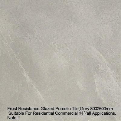 China Frost Resistant Glazed Porcelain Tile Grey 800x2600mm 9mm Thick for Floor and Wall for sale