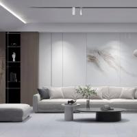 China Smooth Texture Modern Porcelain Tile 1200x2700mm Stain Resistant White Commercial Flooring for sale