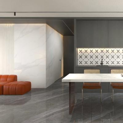 China Modern Porcelain Tile 1200x2700mm Rectified Edge Polished Finish Floating Installation Flooring for sale
