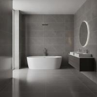 China Rectified edge modern bathroom tiles 9mm thickness suitable for large scale installations and elegant bathroom designs for sale