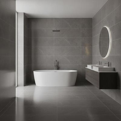 China Rectified edge modern bathroom tiles 9mm thickness suitable for large scale installations and elegant bathroom designs for sale