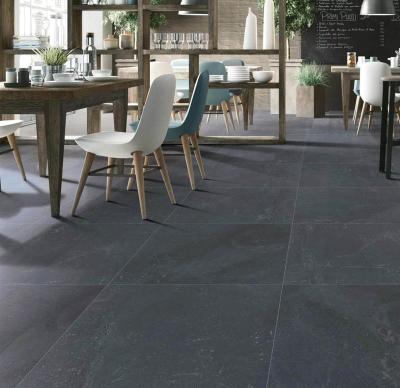 China Black Deep Marble Look Porcelain Tiles 800x800mm 10mm Thick PEI 6 Commercial Grade for sale