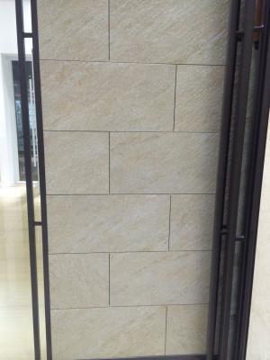 China Glazed Rough Modern Bathroom Floor Tile 600x600mm 9mm Thick Acid Resistant Yellow Beige Porcelain for sale