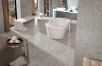 China Light Grey Porcelain Bathroom Tile 60x60 cm with 10mm Thickness and 0.05% Water Absorption for sale