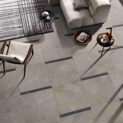 China Beige Modern Bathroom Floor Tile 600x600mm Slip Proof Cream Polished Porcelain with 10mm Thickness and Class 6 Abrasion Resistance for sale