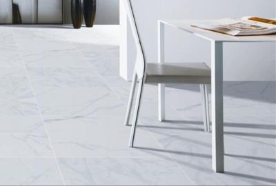 China Carrara Super White Polished Porcelain Floor Tile 600x1200mm 12mm Thickness with 0.05% Absorption Rate for sale