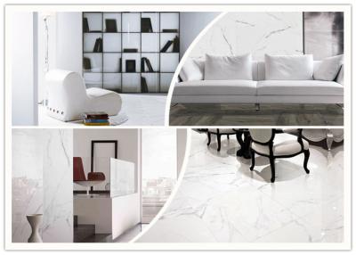 China Carrara Super White Polished Porcelain Tile 24x48 12mm Thickness PEI 4 Commercial Grade for sale