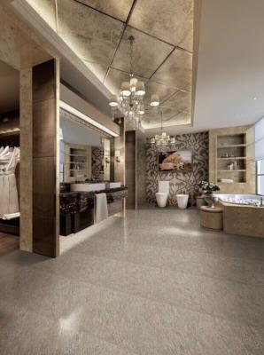 China Yellow Beige Glazed Porcelain Tile 600x600mm 9mm Thick - Acid Resistant Matte Surface for Shower Walls for sale