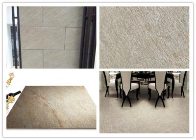 China Yellow Beige Ceramic Glazed Porcelain Tile 600x600mm 10mm Thickness with Concave Convex Pattern for sale