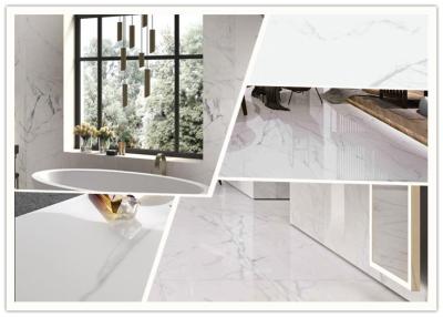 China Carrara Super White Porcelain Tile 24x48 12mm Thickness with 0.05% Water Absorption and Commercial Grade 4 Abrasion Resistance for sale