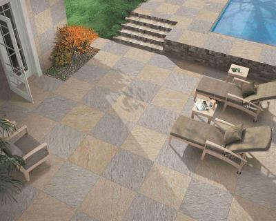 China Sand Stone Outdoor Porcelain Tile 600x600mm R11 Matte Cream Beige Non Slip for sale