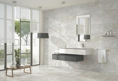 China Beige Italy Marble Effect Porcelain Floor Tile 600x1200mm Polished Full Glazed for sale