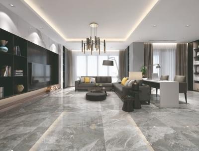 China 12mm Thick Gray Marble Porcelain Tile 600x1200mm with Polished/Matte Finish for Floor & Wall for sale
