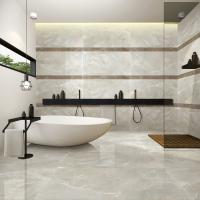 China Light Grey Stone Look Porcelain Tiles 600x1200mm Anti Slip Flooring with 12mm Thickness and Class 4 Abrasion Resistance for sale