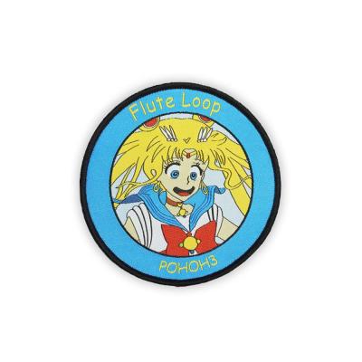 China Custom Woven Patches Iron On Cartoon Design Cotton Polyester 9 Colors for sale